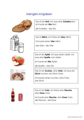 17 Mengen Deutsch DAF Arbeitsblätter pdf doc