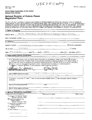 Fillable Online NPS Form 10 900 Oct 1990 United States Department Of