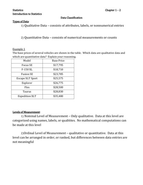 statistics chapter 1 2 introduction to statistics data classification