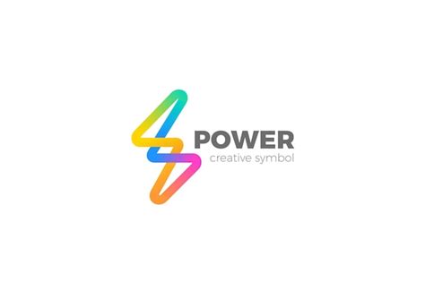 Free Vector Flash Logo Energy Power Colorful Thunderbolt Voltage
