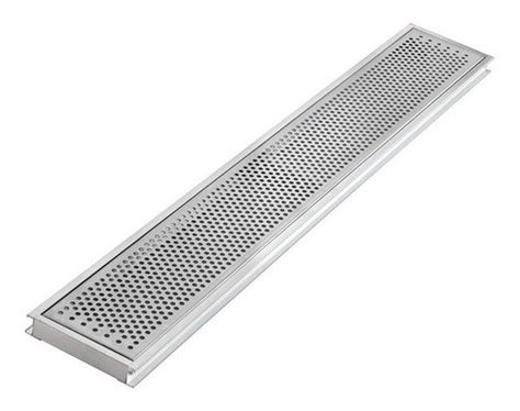 Ralo Grelha Linear Perfurada Em Inox X Cm Gua Pluvial Marmol