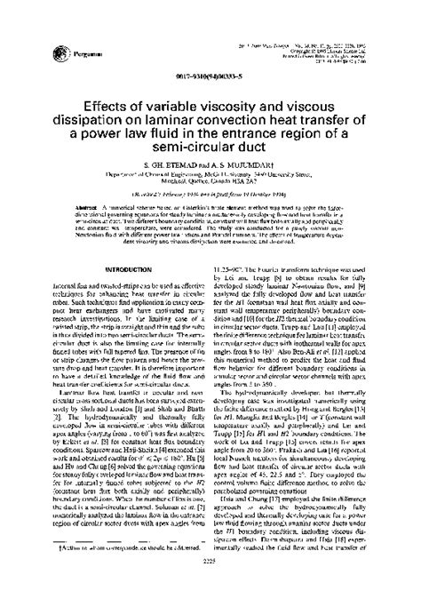 pdf effects of variable viscosity and viscous dissipation on the flow of a third grade fluid