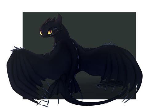 A Black Dragon With Glowing Eyes And Wings