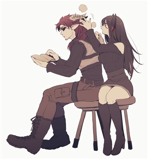 Ines And Hoederer Arknights Drawn By Lari Lab Danbooru