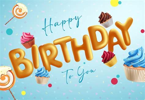 Conception De Concept De Vecteur De Salutation D Anniversaire Texte De