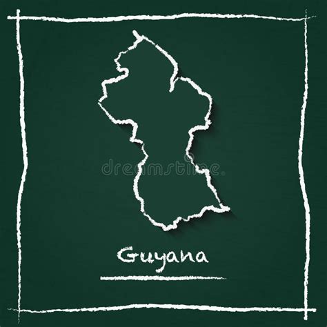 Guyana Outline Map Vector Illustration Stock Vector Illustration Of