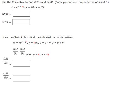 solved use the chain rule to find partial differentiation z