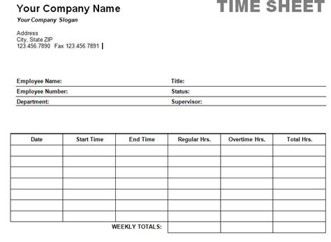 Free Timesheet Template Printables Word Excel Editable Pdf Nbkomputer