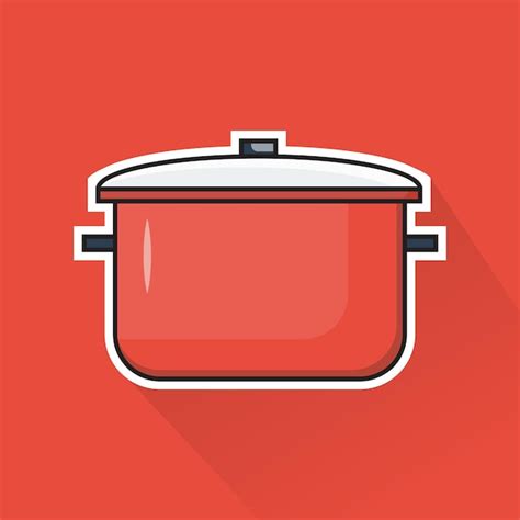 Vector de ilustración de olla de cocina en diseño plano Vector Premium