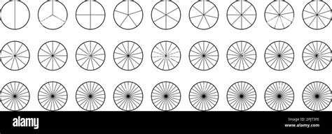 Circle Segments Collection Pie Diagrams Set Round Sections And Slices