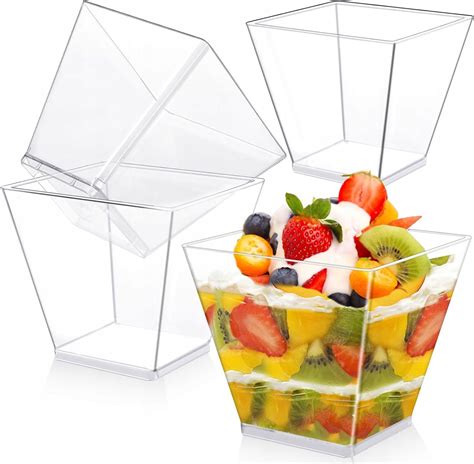 Pucharki na mini deserki pucharki do deserów plastikowe 200ml pucharek