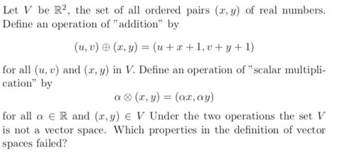 solved let v be r2 the set of all ordered pairs x y of