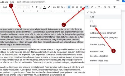 Usar el interlineado y espacio entre párrafos en Google Docs islaBit