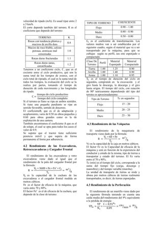Rendimiento De Equipo Pesado PDF