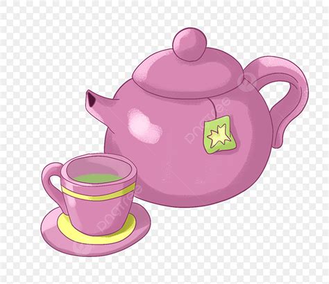 Purple Teapot Teacup Illustration Teapot Clipart Set Teapot Chinese