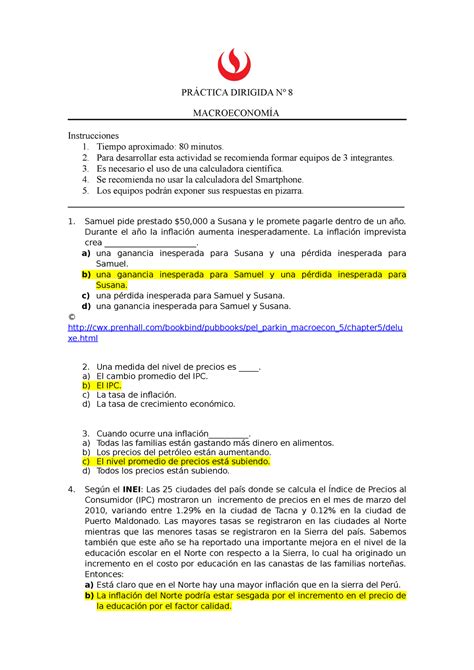 PD 8 sol 2022 1 macro PRÁCTICA DIRIGIDA Nº 8 MACROECONOMÍA