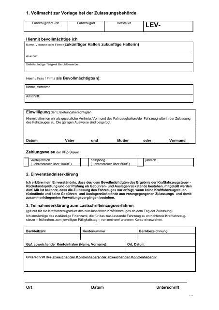 Vorlage Vollmacht Zulassungsstelle Elegant Vollmacht Finanzamt Muster