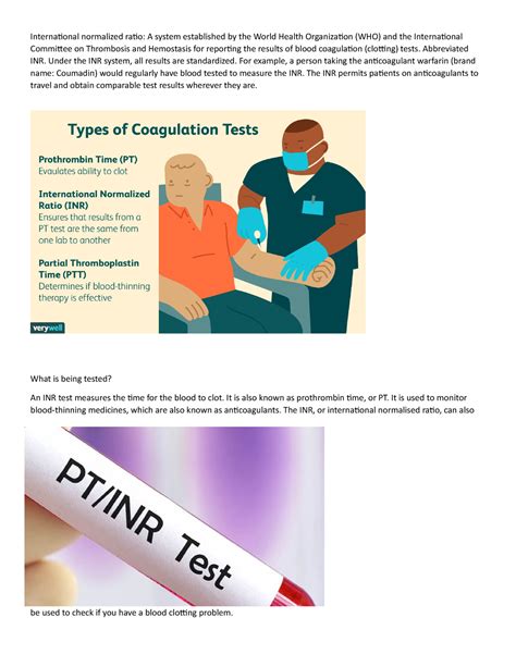 PT PTT And INR Blood Tests Purpose And Normal Ranges 50 OFF