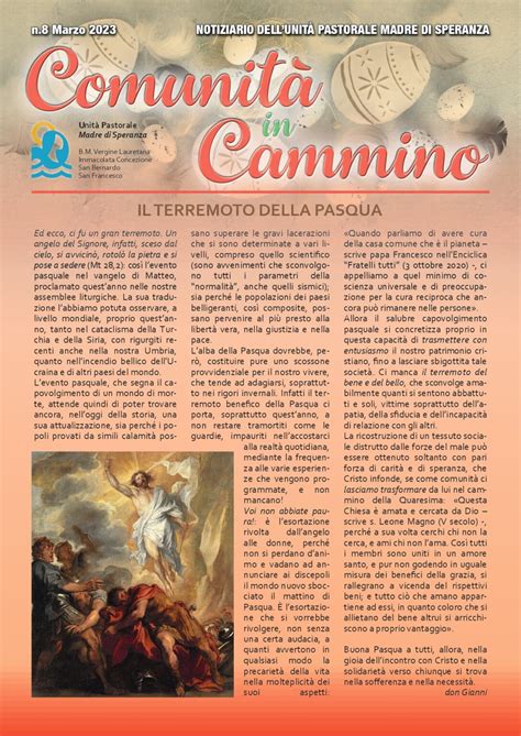 Comunità in cammino Pasqua 2023 Unità Pastorale Madre di Speranza