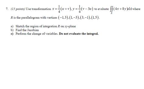 solved 7 15 points use transformation