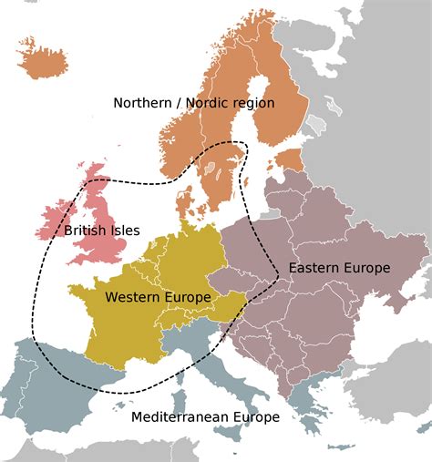 Las regiones de Europa Tamaño completo