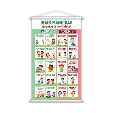 Banner Boas Maneiras Regrinhas De Conviv Ncia Pedag Gico Escolar Loja