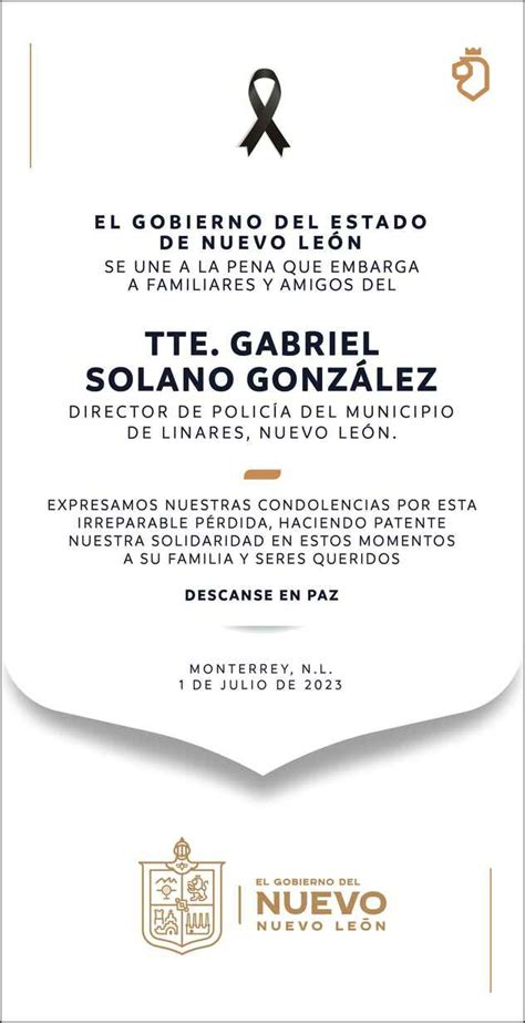 TTE Gabriel Solano González Obituario Esquela