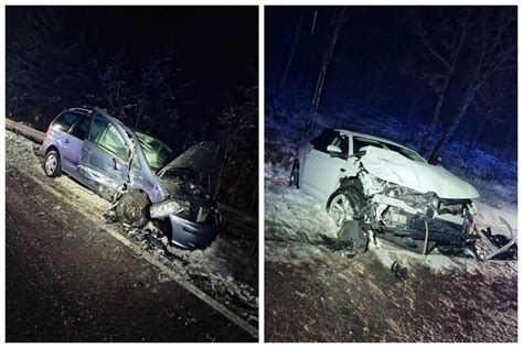 Wypadek na trasie Augustów Giby DK16 Zderzenie dwóch pojazdów