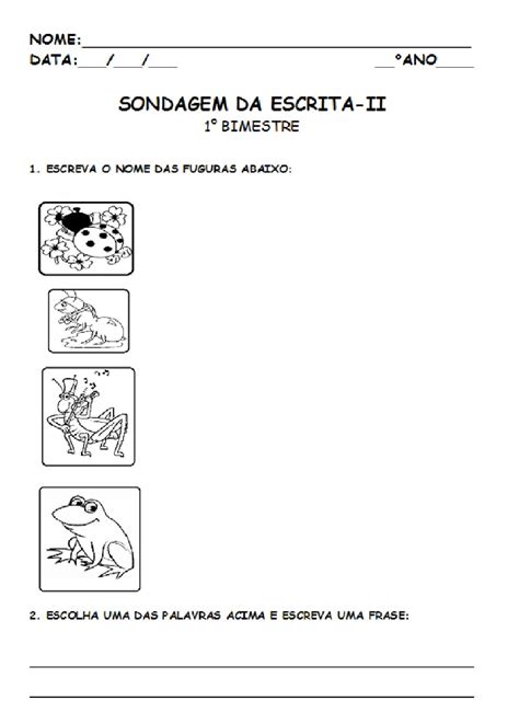 Sondagem da escrita Blog da Prô Wendy