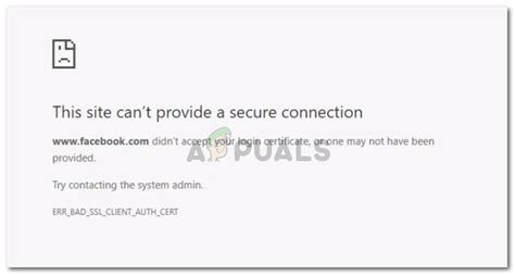 Fix ERR BAD SSL CLIENT AUTH CERT