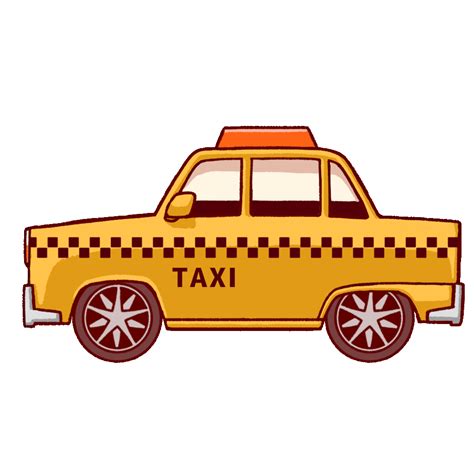 Animated Illustration Of A Yellow Taxi UGOKAWA