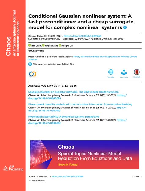 pdf conditional gaussian nonlinear system a fast preconditioner and a cheap surrogate model