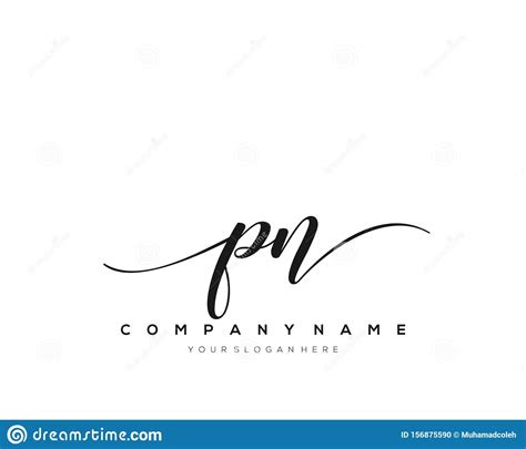 Plantilla De Logotipo De Escritura A Mano Inicial De PN Vectorial