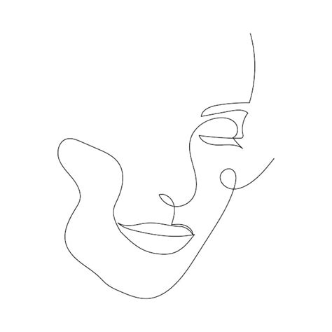 Dibujo De L Nea Continua Del Retrato De La Cara De Una Mujer Hermosa