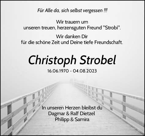 Traueranzeigen Von Christoph Strobel ZVW Trauer