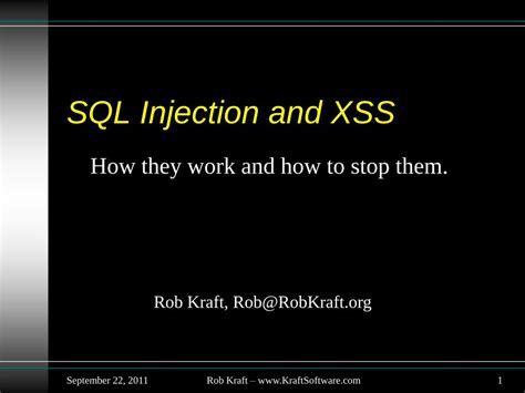 pdf sql injection and xss owasp · sql injection and xss how they work and how to stop them