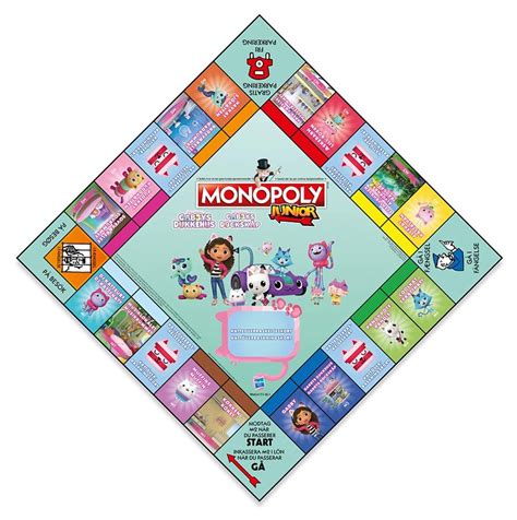 Gabby s Dollhouse Monopoly Junior Brætspil Dansk Svensk 5 år 309 DKK