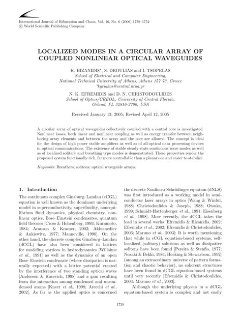 pdf localized modes in a circular array of coupled nonlinear optical waveguides