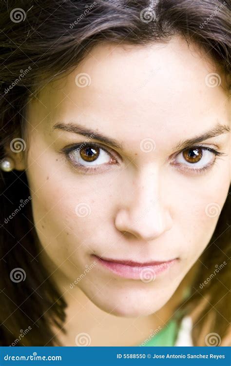 Beautiful Woman Staring At Camera Stock Photo Image Of Intelligent