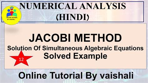jacobi method question gauss jacobi iterative method numerical analysis msc maths gate maths
