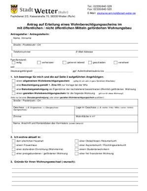 Ausfüllbar Online Antrag auf Erteilung eines Wohnberechtigungsscheins