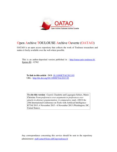 pdf from preferences over arguments to preferences over attacks in abstract argumentation a