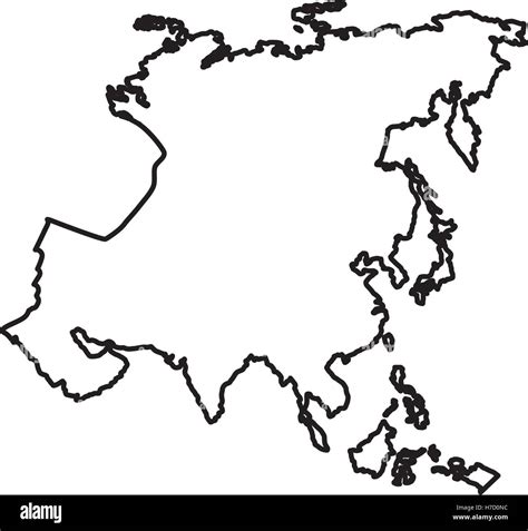 Silueta de Asia continente icono mapa del mundo diseño ilustración