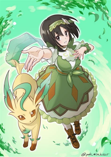 Leafeon Erika And Erika Pokemon And 1 More Drawn By Misaki Yuuki