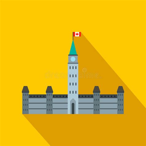Edificios Del Parlamento Icono De Ottawa Estilo Plano Ilustración del