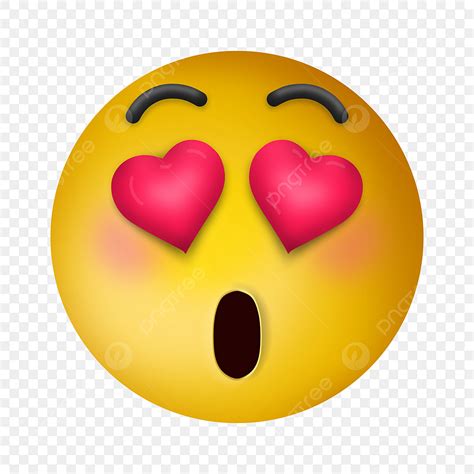 Cara De Emoji 3d Con Ojos En Forma De Corazón PNG dibujos Emoji