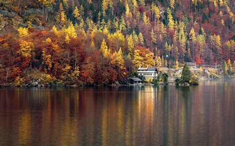 Autumn Lakehouse Wallpapers Wallpaper Cave
