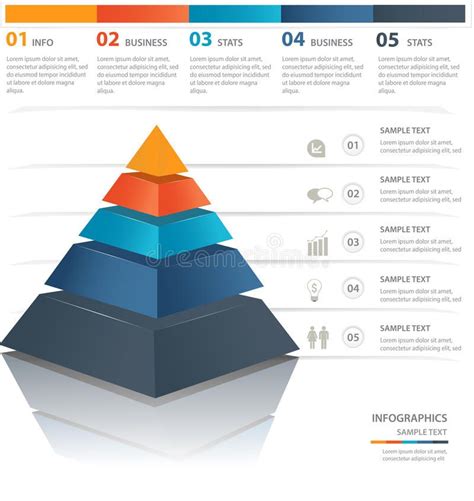 Pyramid Chart Colorful Pyramid Chart Useful For Infographics And