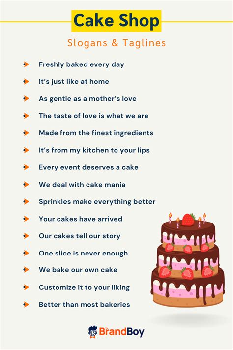 Catchy Cake Shop Slogans And Taglines Cake Business Names Cookie