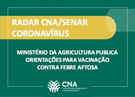 Minist Rio Da Agricultura Publica Orienta Es Para Vacina O Contra